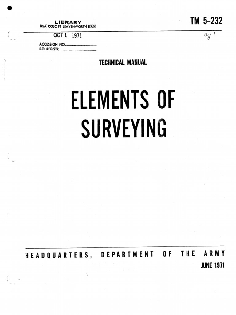 Department of The Army Technical Manual TM 5 232 Elements of Surveying ...