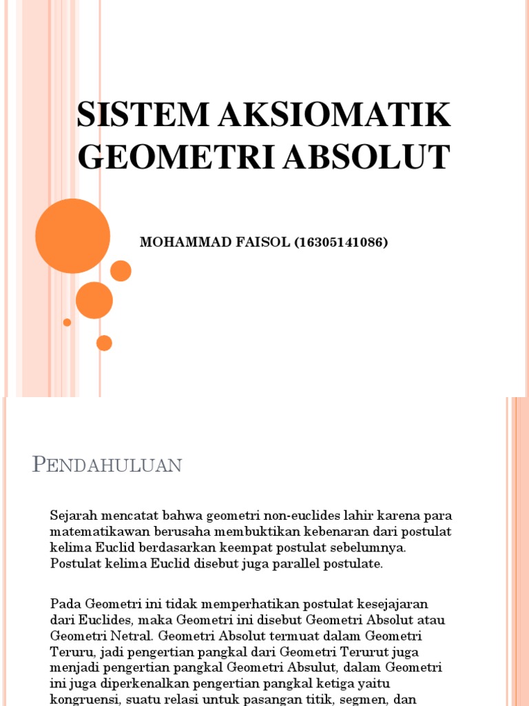 Sistem Aksiomatik Geometri Absolut | PDF | Metode & Bahan Ajar | Sains ...