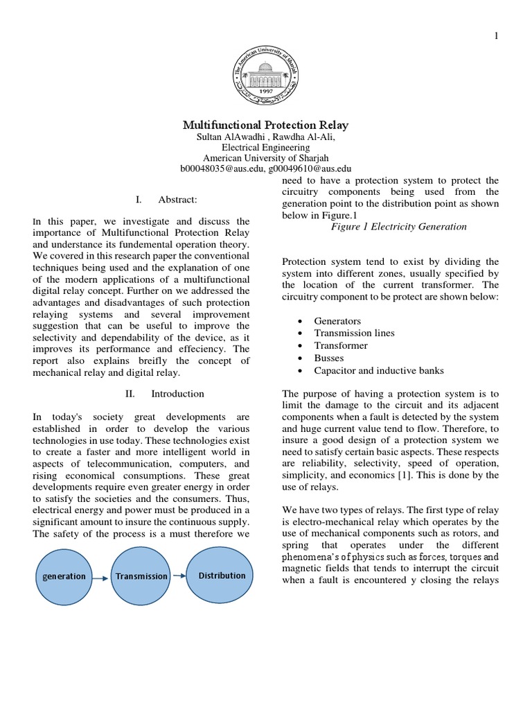 Multifunctional Protection Relay | PDF | Relay | Electronic Circuits