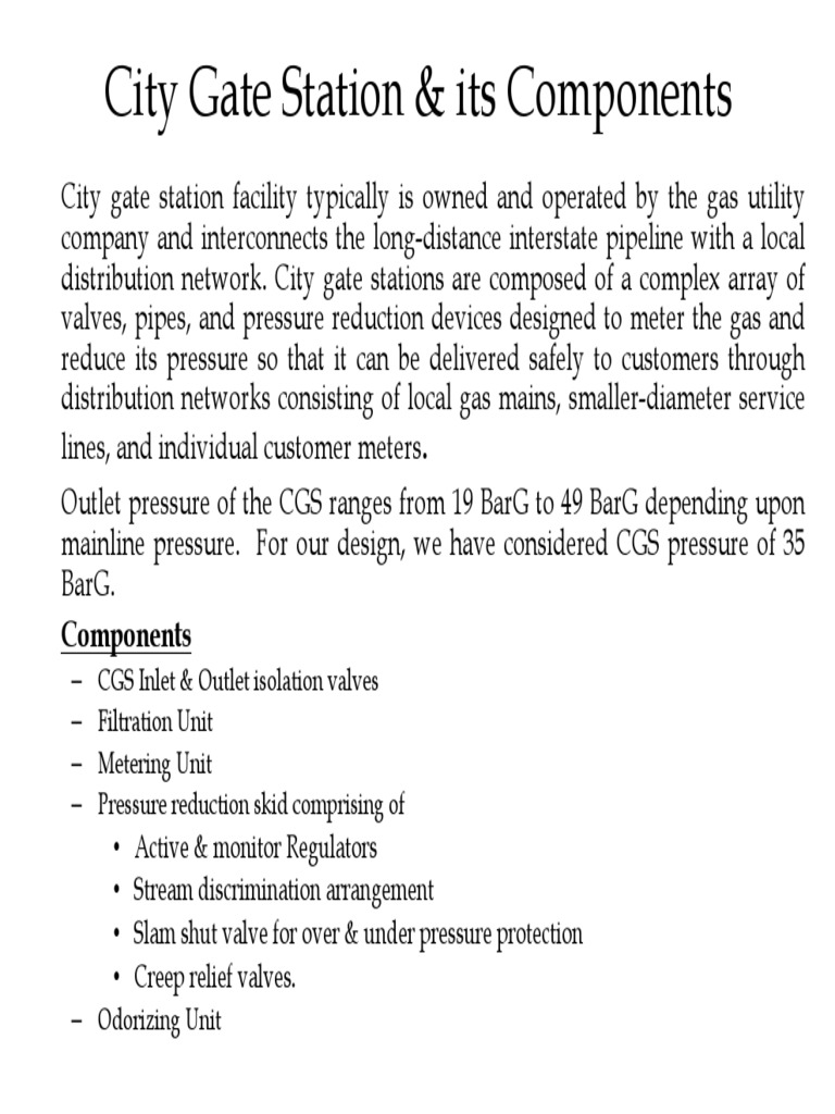 City Gate Station Components and Functions | PDF