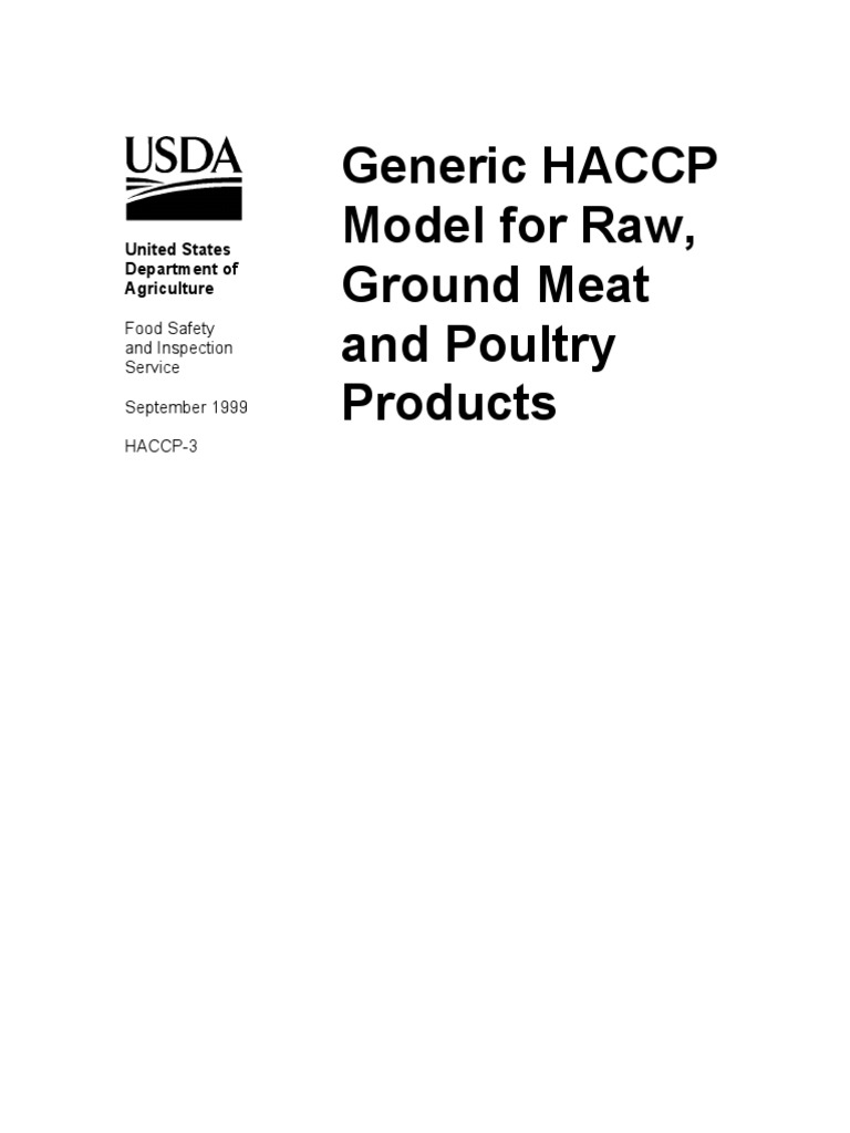 HACCP Model for Raw Ground Meat | PDF | Hazard Analysis And Critical ...