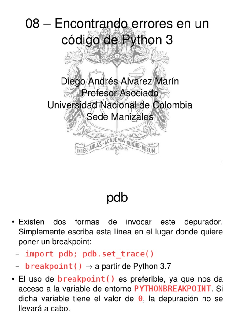 08 - Encontrando Errores en Un Codigo de Python 3 | PDF | Herramientas ...