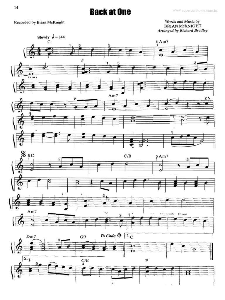 Back at One Partitura PDF | PDF