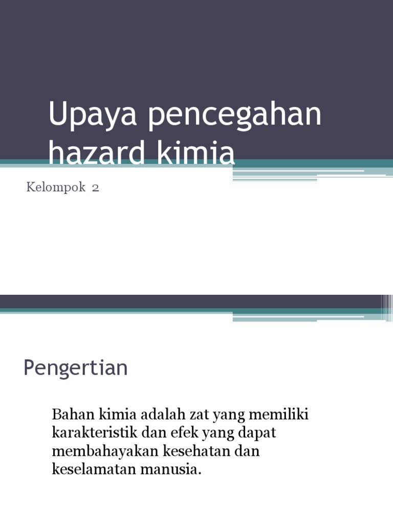 Upaya Pencegahan Hazard Kimia | PDF | Kesehatan Holistik
