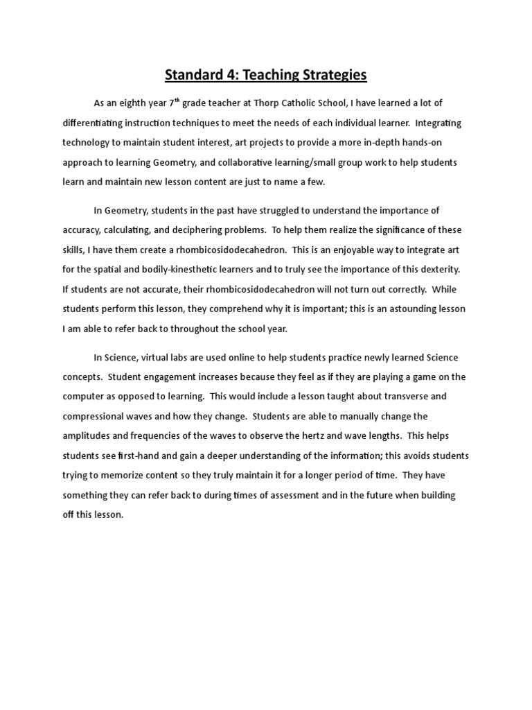 Standard 4 | PDF | Foreign Language Studies | Wellness