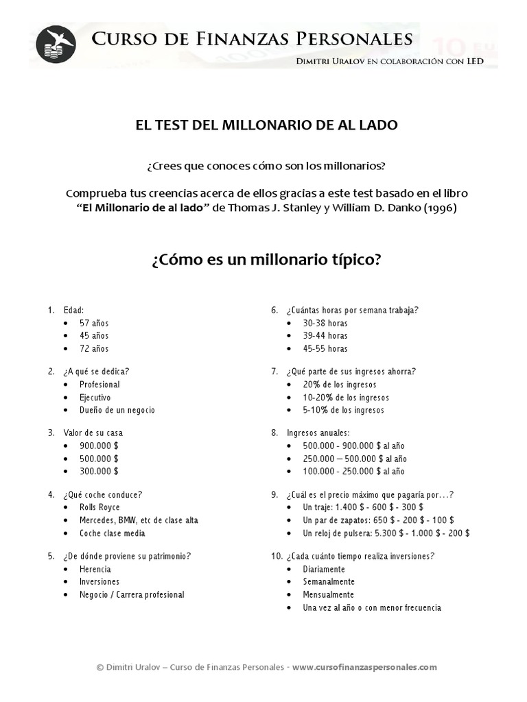 Test Finanzas Personales | PDF