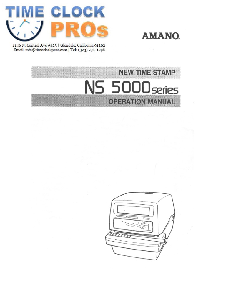 Amano Ns 5100 Manual PDF | PDF