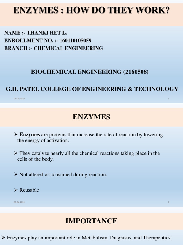Enzymes-How Do They Work?? | PDF | Active Site | Enzyme