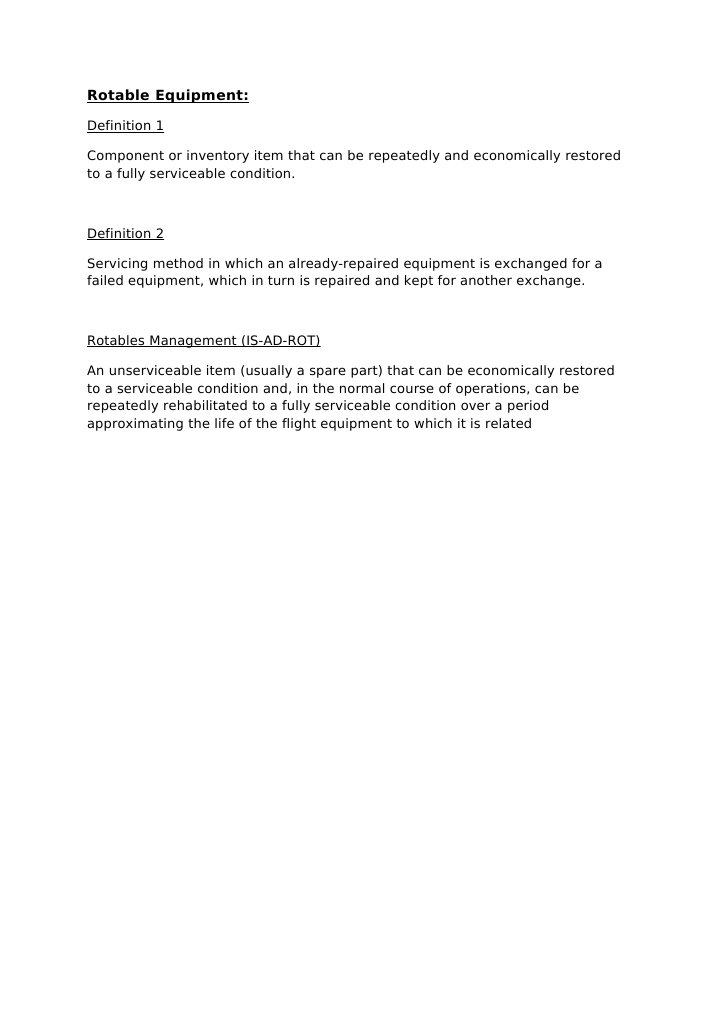 Definition of A Rotable | PDF | Technology & Engineering
