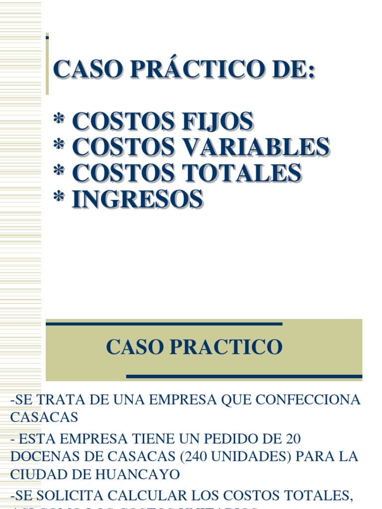 Caso Practico de Costos | PDF | Amortización (Negocio) | Depreciación