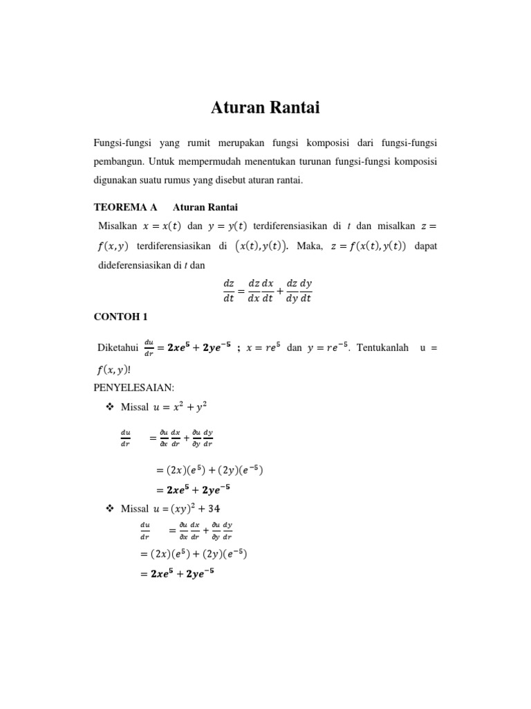 Aturan Rantai | PDF