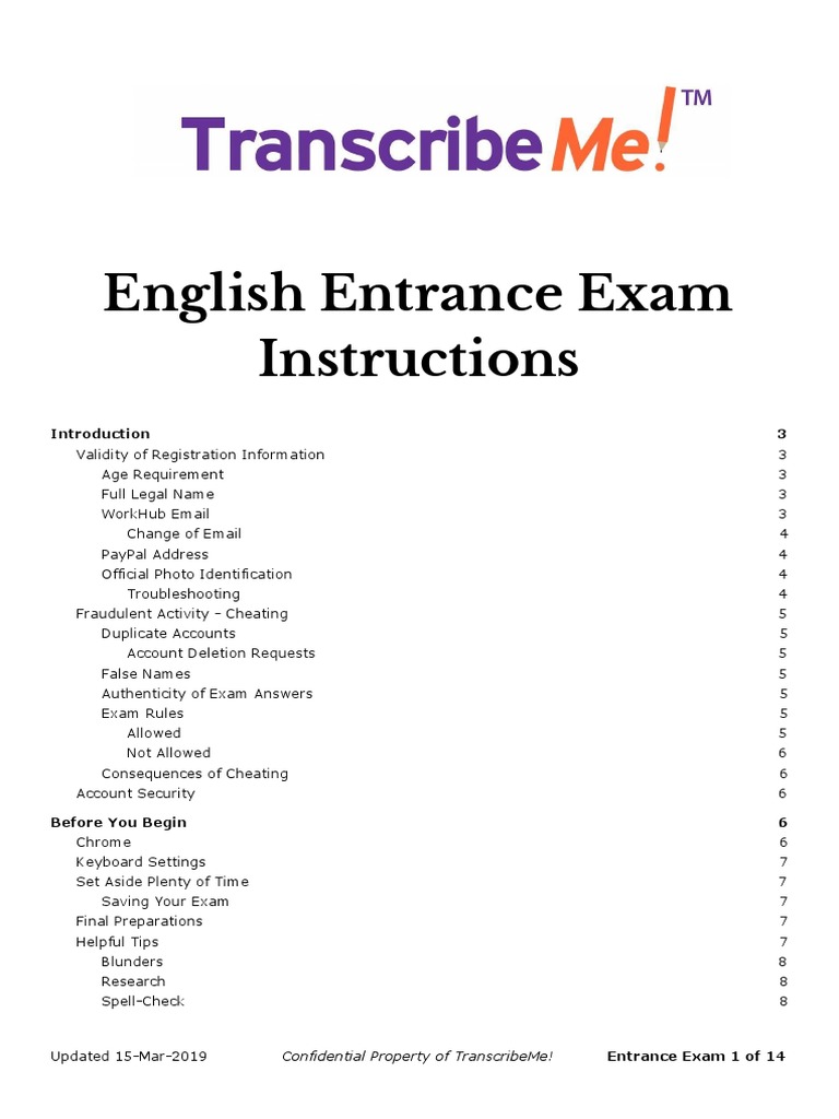 Transcribe Exam | PDF | Keyboard Shortcut | Identity Document