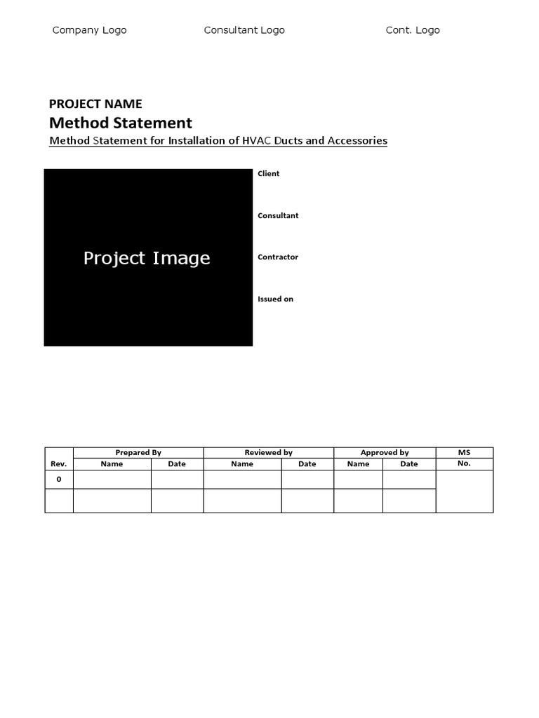 Hvac Method Statement | PDF | Duct (Flow) | Building Engineering