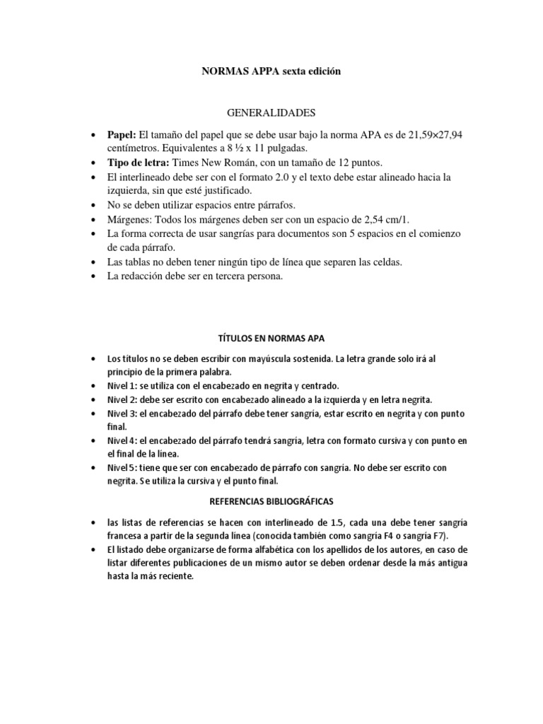 NORMAS APPA Sexta Edición | PDF