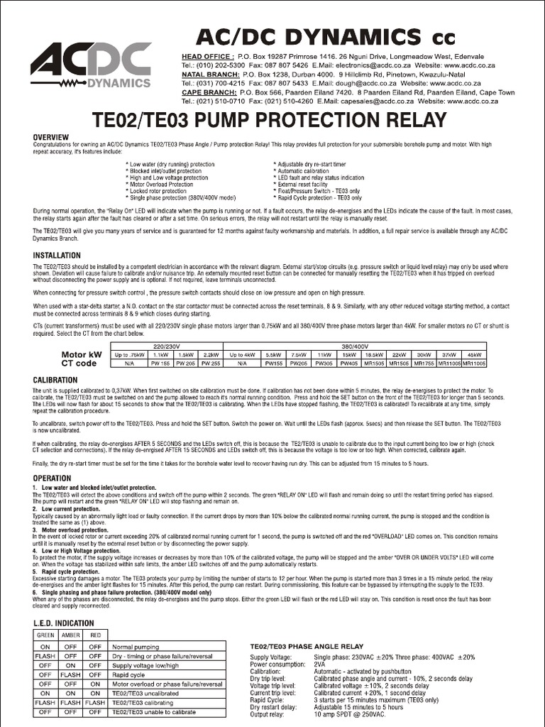 TE02-TE03 Leaflet PDF | PDF