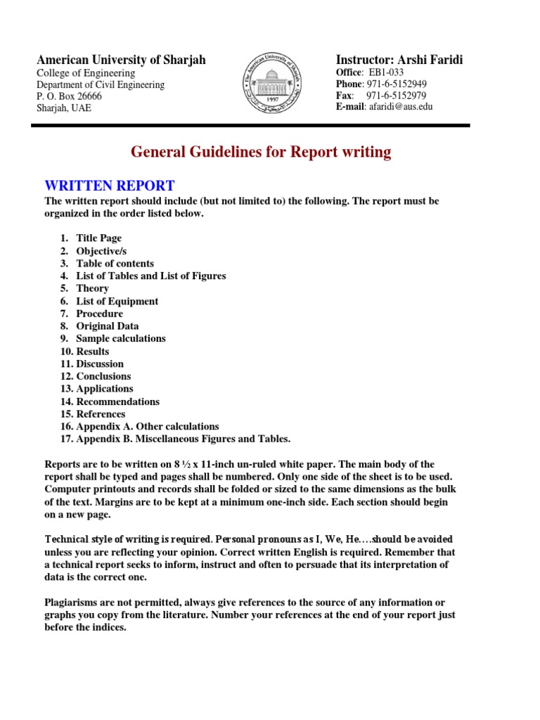 Guidelines For Report Writting | PDF | Data | Experiment