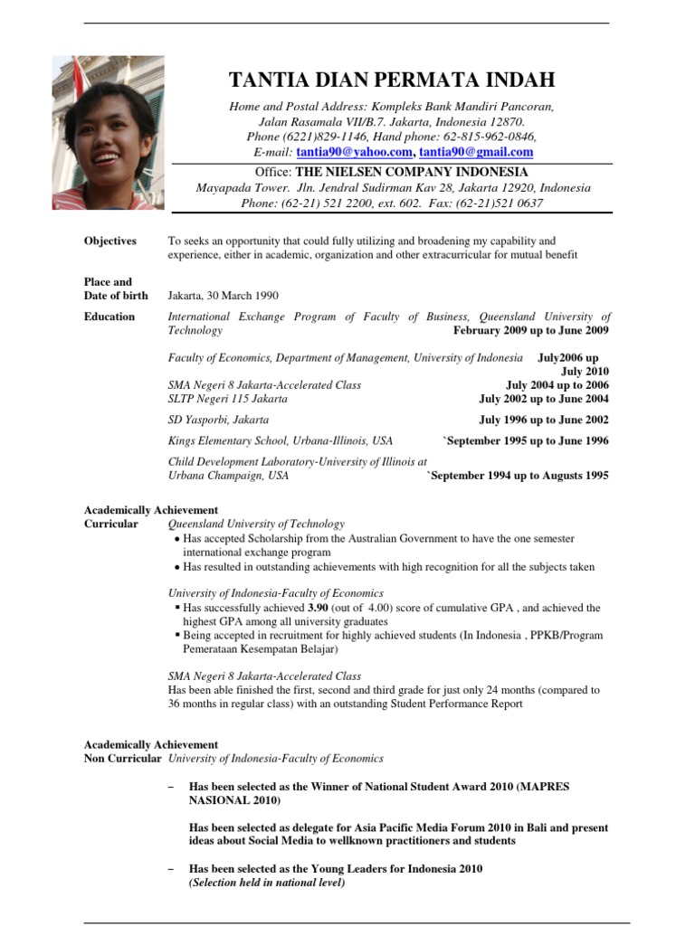 Tantia Dian Permata Indah's CV | PDF | Jakarta | Thought