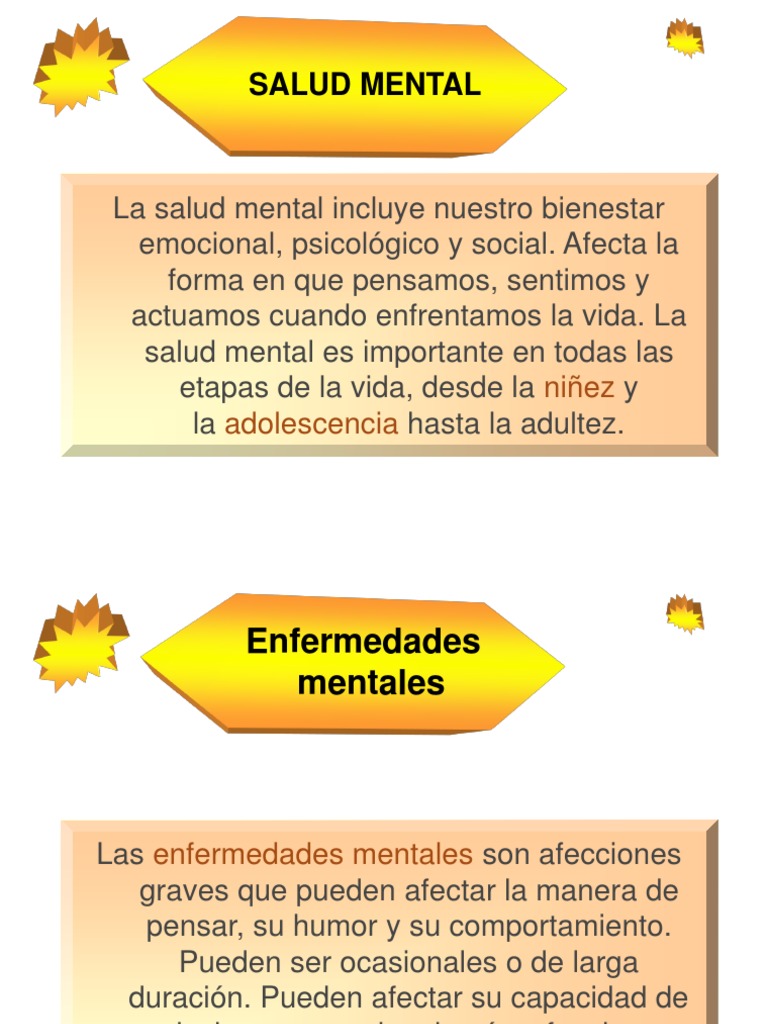 Diapositivas Salud Mental | PDF | Salud mental | Ciencia cognitiva