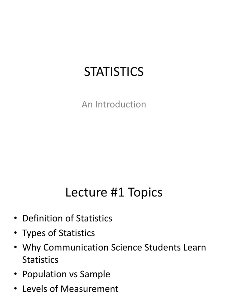 01 Intro Statistics | PDF | Level Of Measurement | Statistics