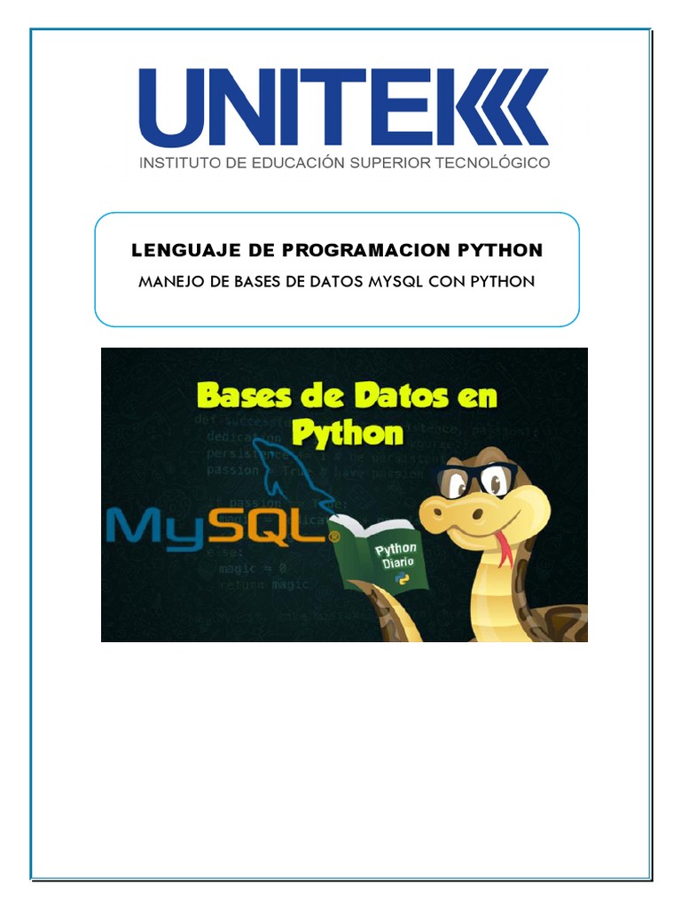 Conectando y manipulando una base de datos MySQL con Python | PDF | SQL | Python (lenguaje de ...