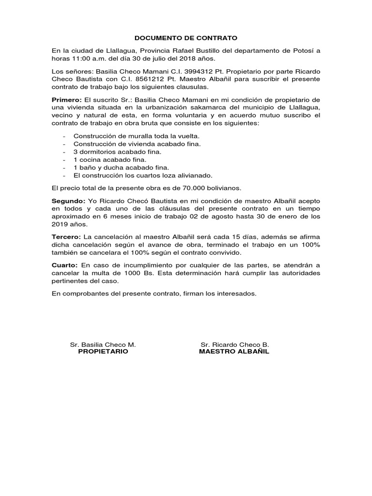 Documento de Contrato | PDF