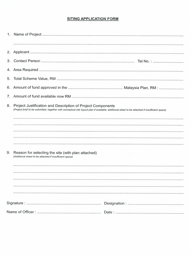 Siting Application Form | PDF
