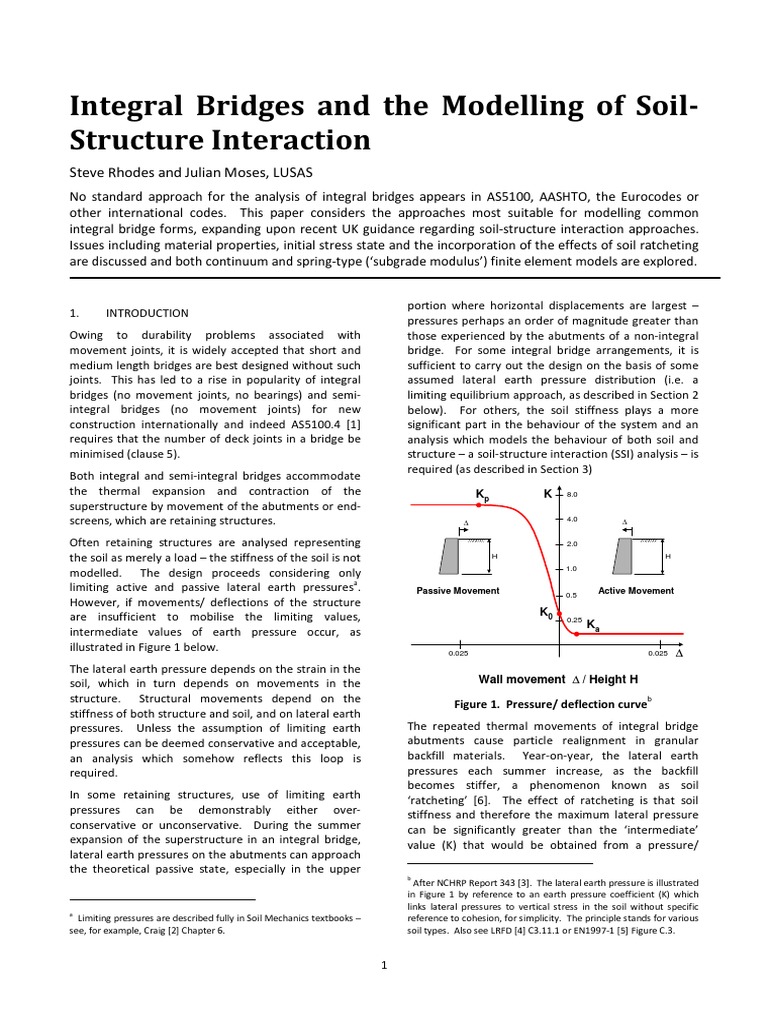 Integral Bridges and The Modelling of Soil-Structure Interaction | PDF ...