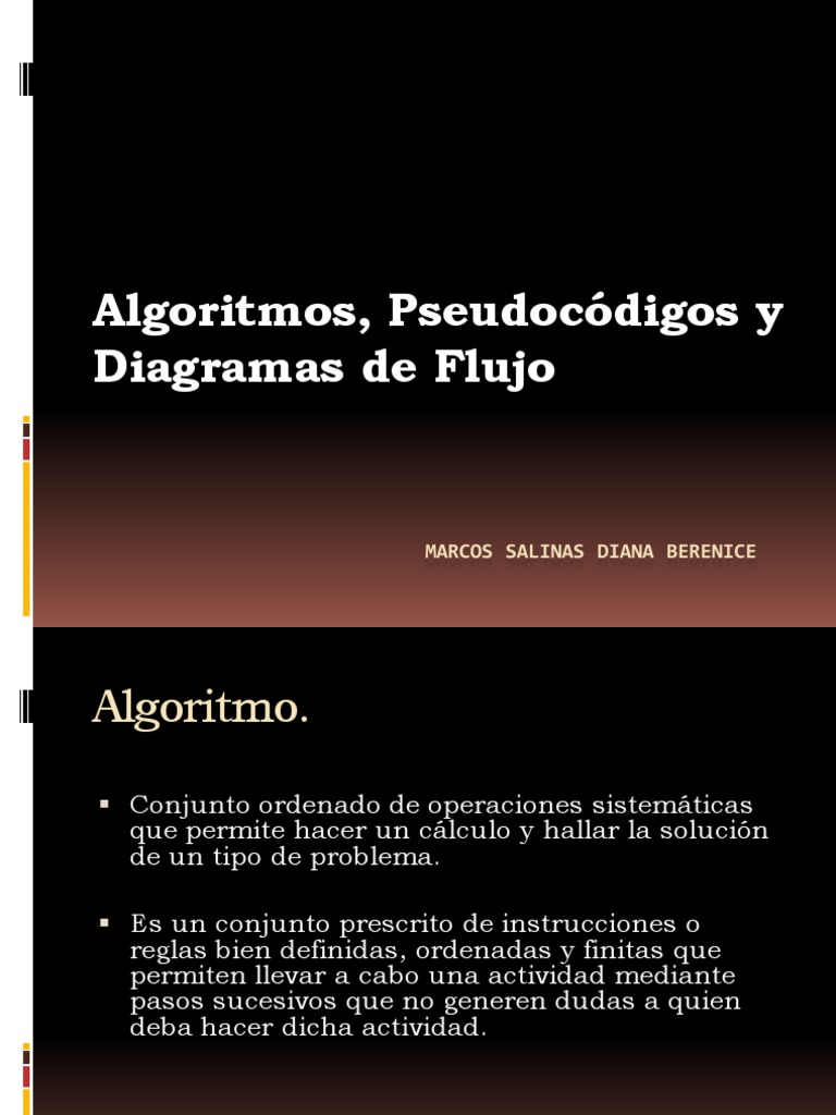 Algoritmos, Pseudocódigos y Diagramas de Flujo | PDF | Algoritmos ...