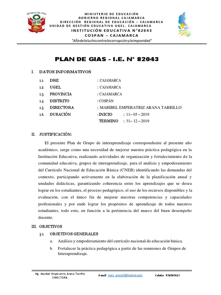 Plan de Gia | Descargar gratis PDF | Plan de estudios | Educación primaria
