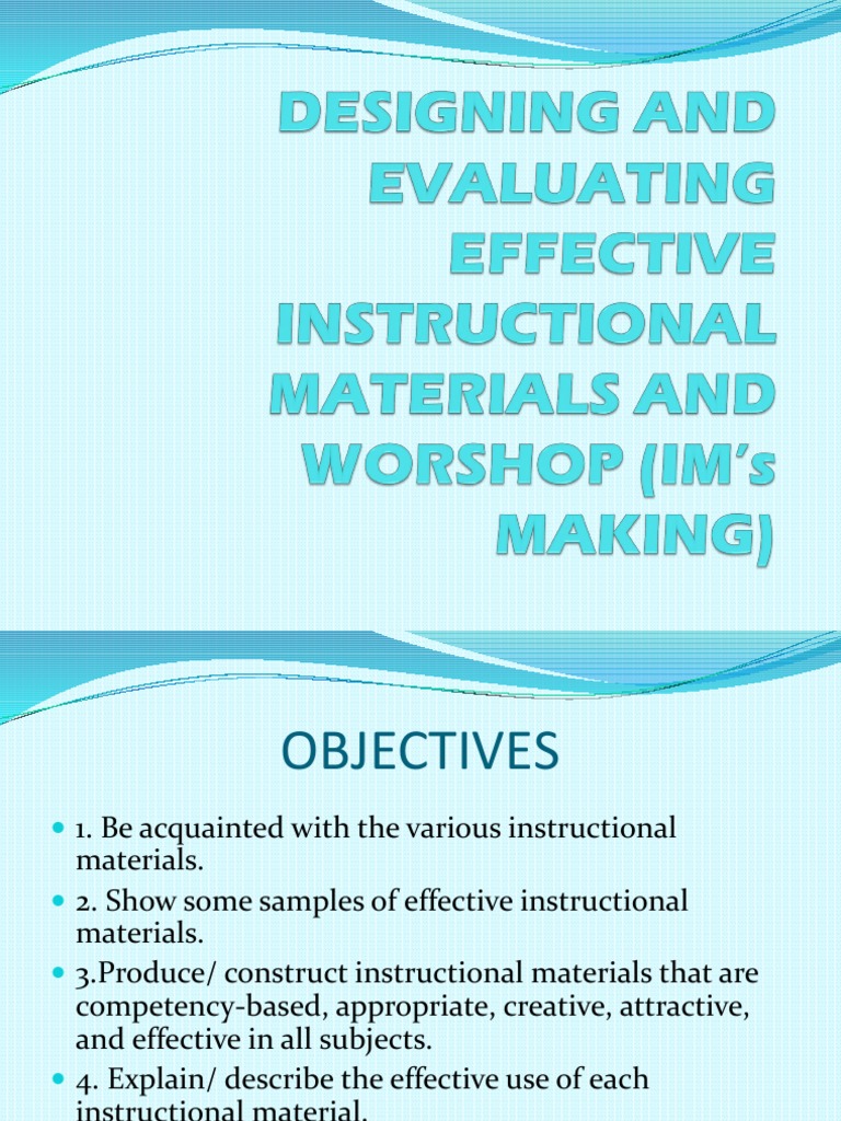 Creating Effective Instructional Materials | PDF | Behaviorism ...