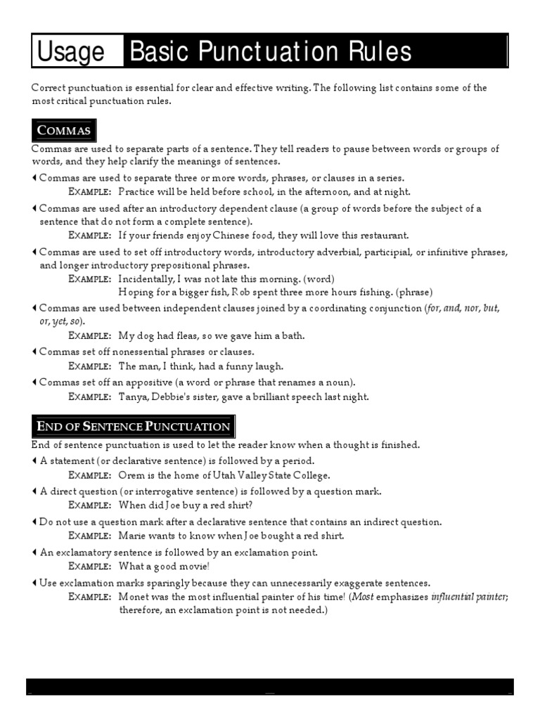 Punctuation Rules | PDF | Comma | Punctuation