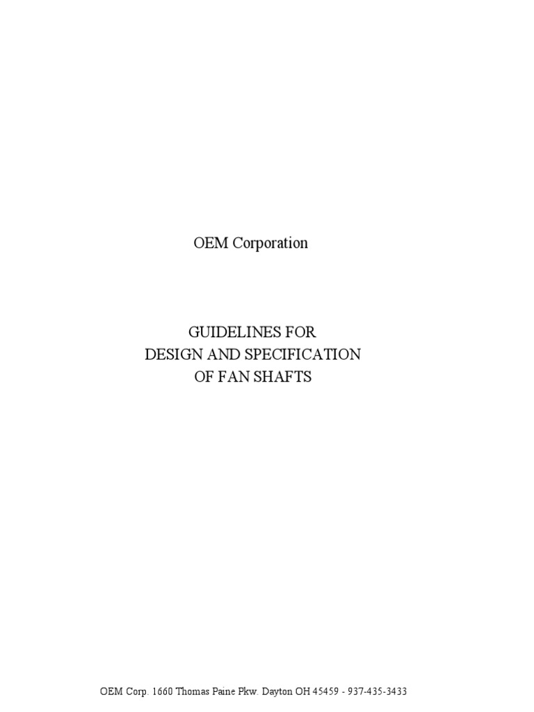 Guidelines Fan Shaft Design | PDF | Bearing (Mechanical) | Engineering ...