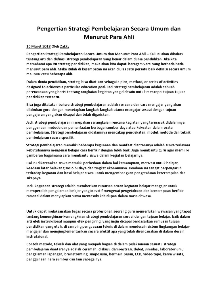 Definisi Strategi | PDF