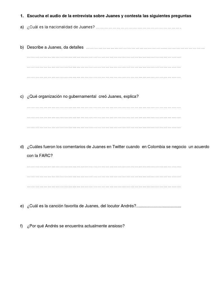 Juanes y su impacto social y familiar | PDF | Estudios de idiomas ...