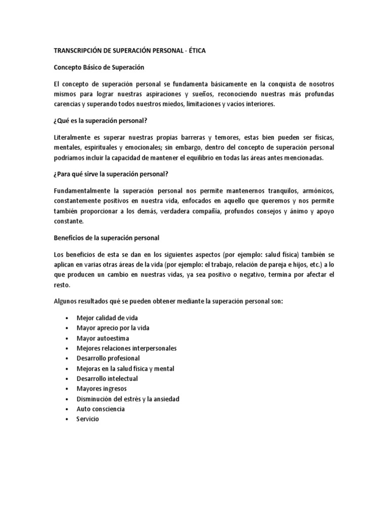 Conceptos Clave de Autosuperación Personal | PDF | Desarrollo personal ...