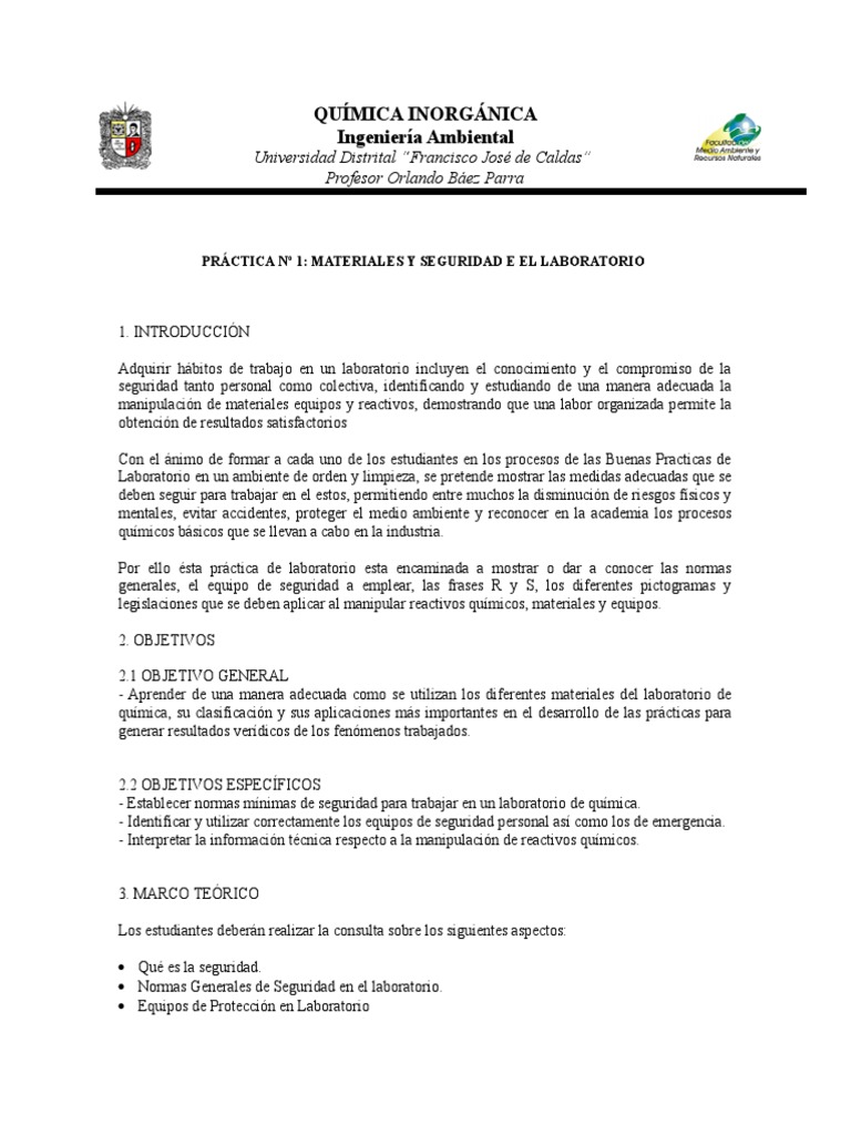 1 Materiales y Seguridad en El Laboratorio | PDF | Laboratorios | Densidad