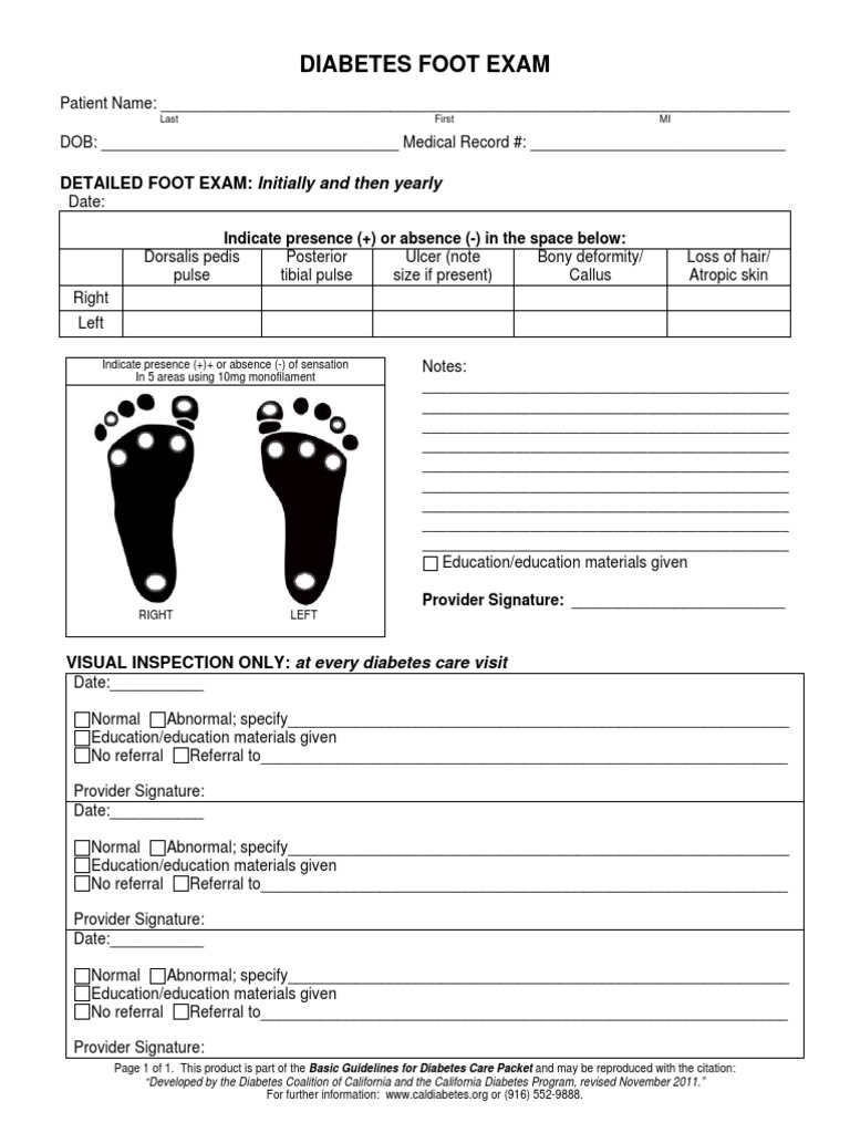 Foot Exam | PDF | Health Sciences | Medical Specialties