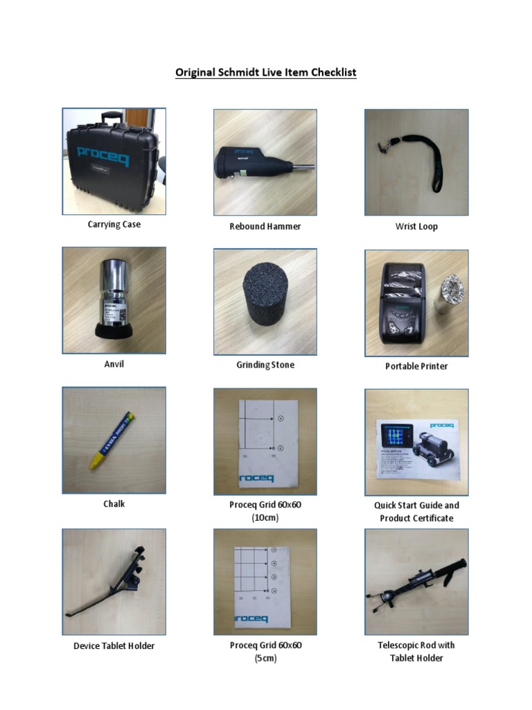 Rebound Hammer Item Checklist | PDF