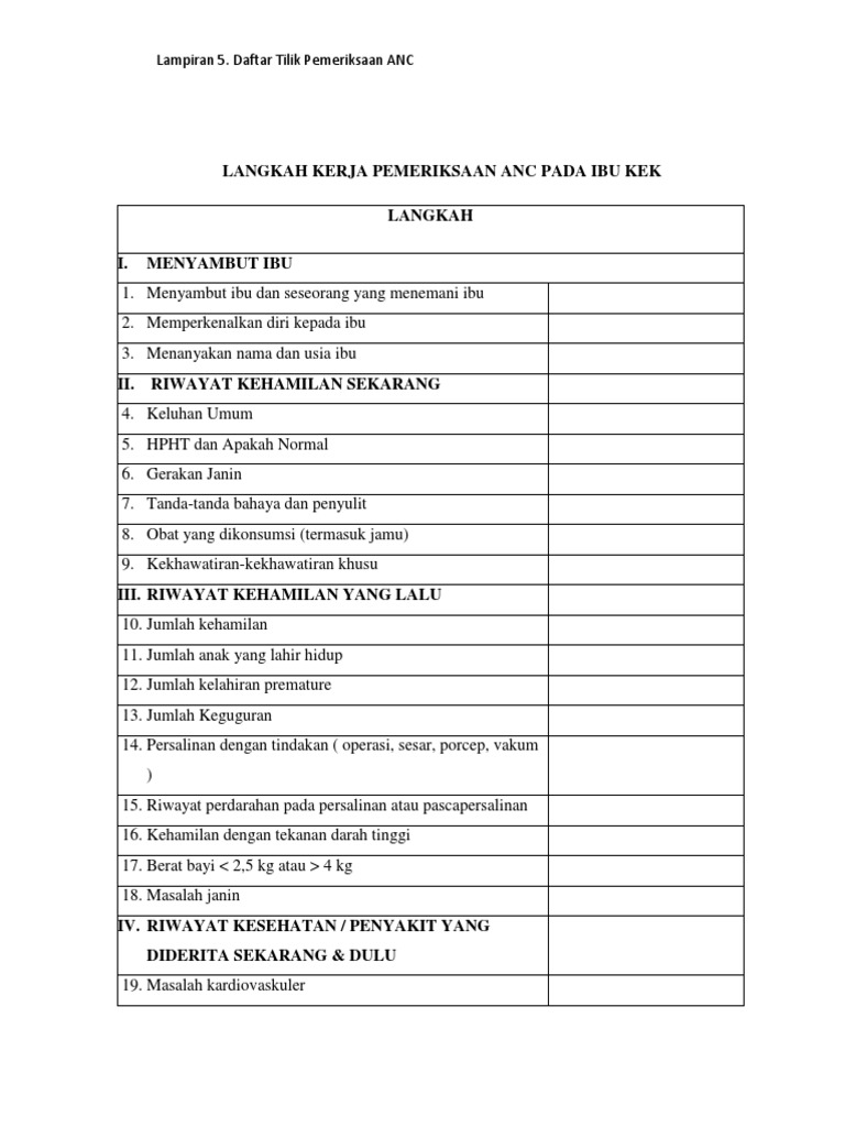 ANC Checklist | PDF