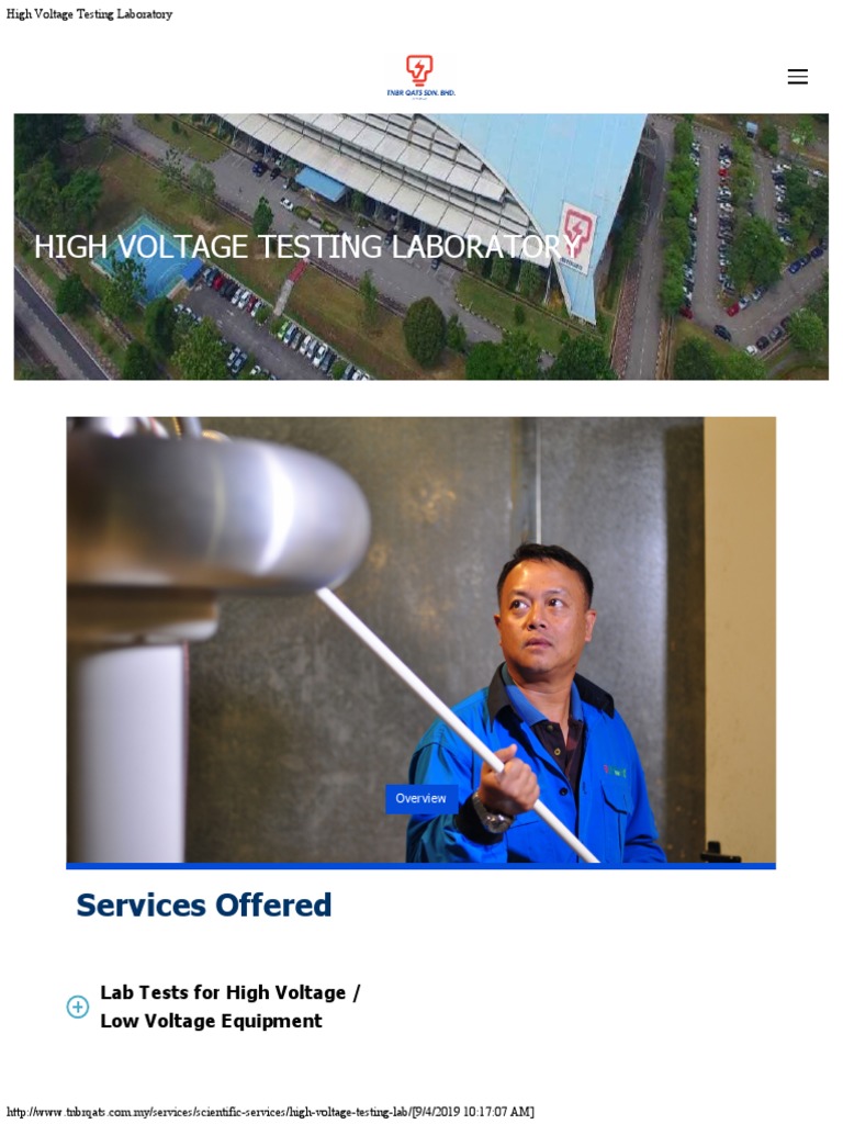 High Voltage Testing Laboratory | PDF | High Voltage | Laboratories