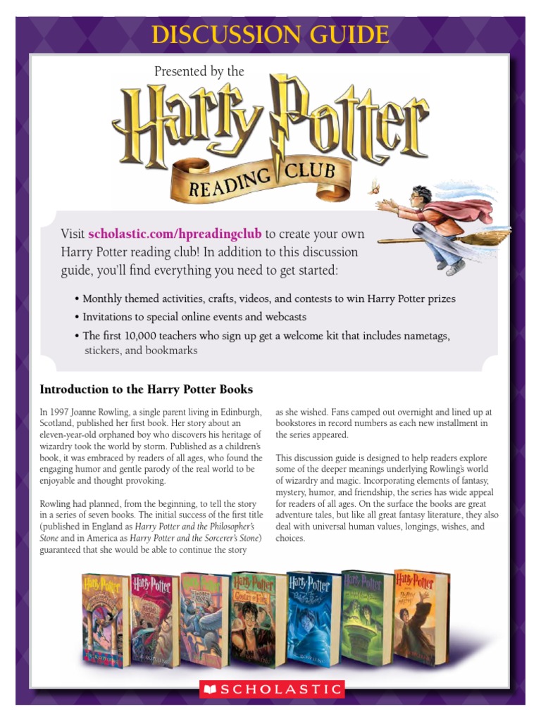 Harry Potter Series Discussion Guide - 0 | PDF | Mystery, Thriller ...