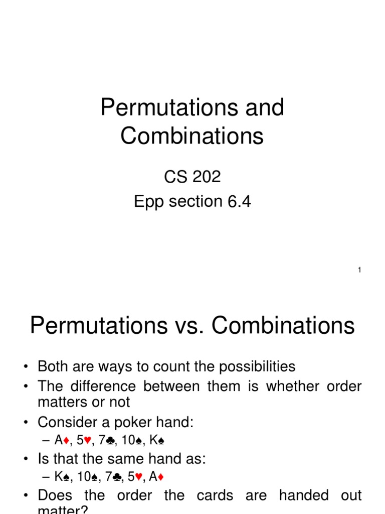 12 Permutations and Combinations | PDF | Roulette | Card Counting