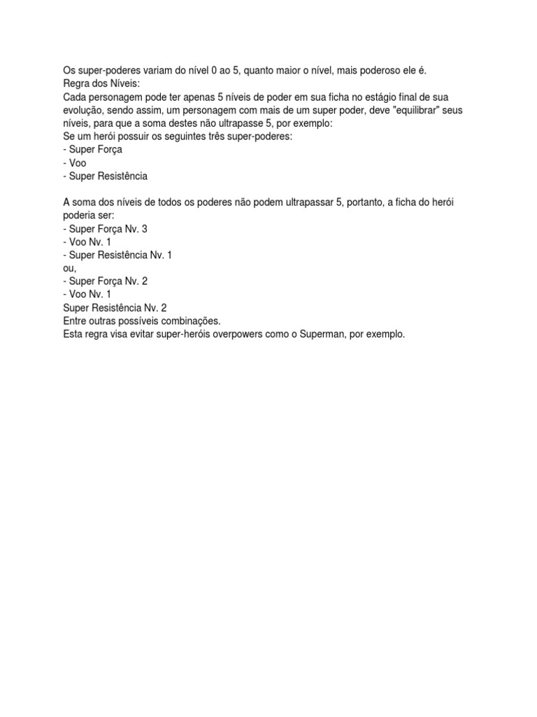 Lista de Poderes | PDF | Tempo | Natureza