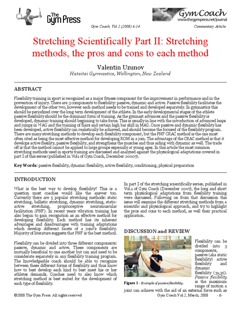 Stretching Scientifically The Pros and Cons To Modern Methods Part II ...