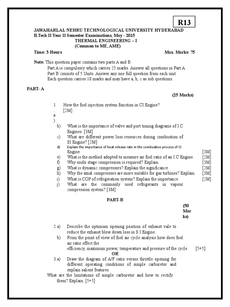 Question Papers | PDF | Internal Combustion Engine | Engines