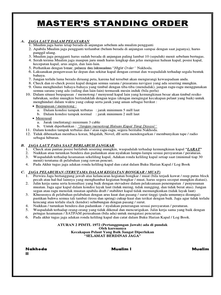 Master Standing Order Updated Maret 2017 | PDF