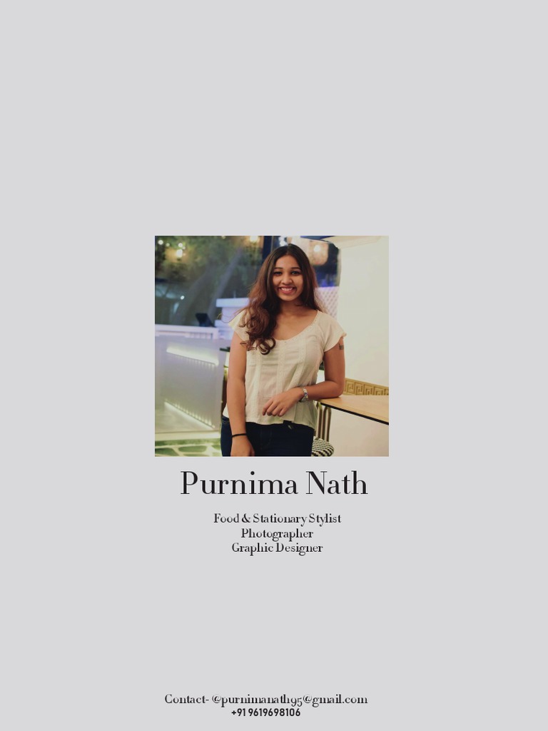 Purnima Nath: Food & Stationary Stylist Photographer Graphic Designer | PDF