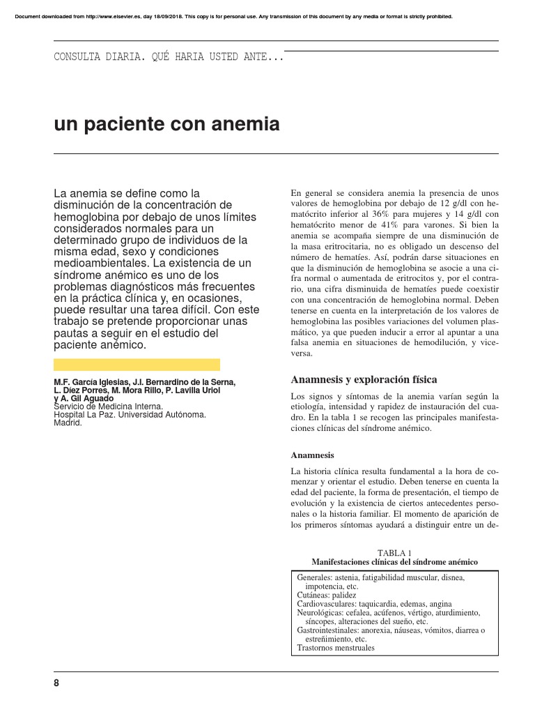 Guía Diagnóstica para la Anemia | PDF | Anemia | Glóbulo rojo