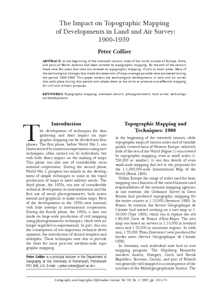 Mapping Advances 1900-1939 | PDF | Camera | Topography