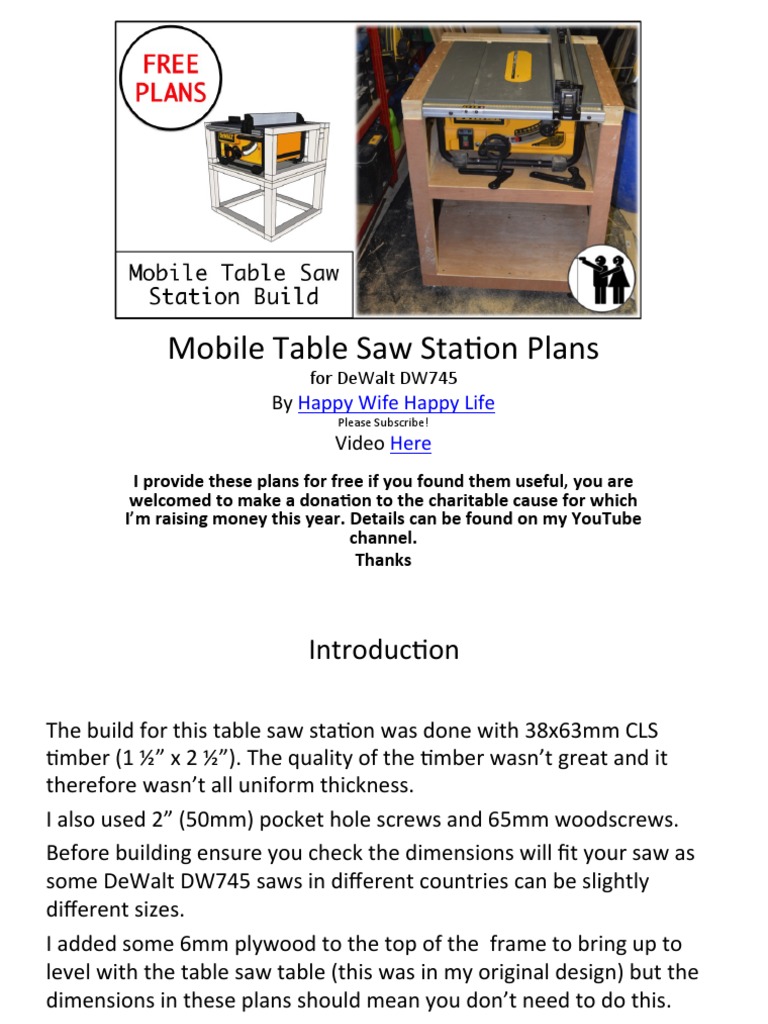 Table Saw Station Plans Pdf